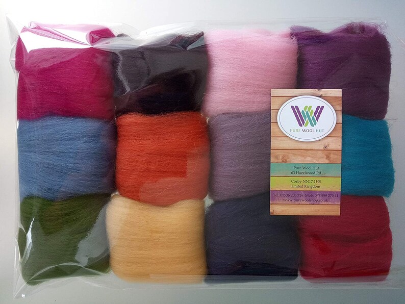 Assorted Colour Wool Sets Pure Merino Wool for Needle and Wet | Etsy