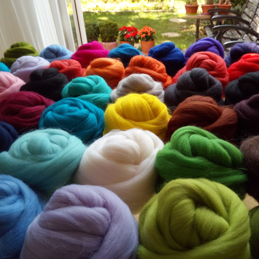 100% Pure Merino Wool Tops for Needle and Wet Felting, Roving Pure ...