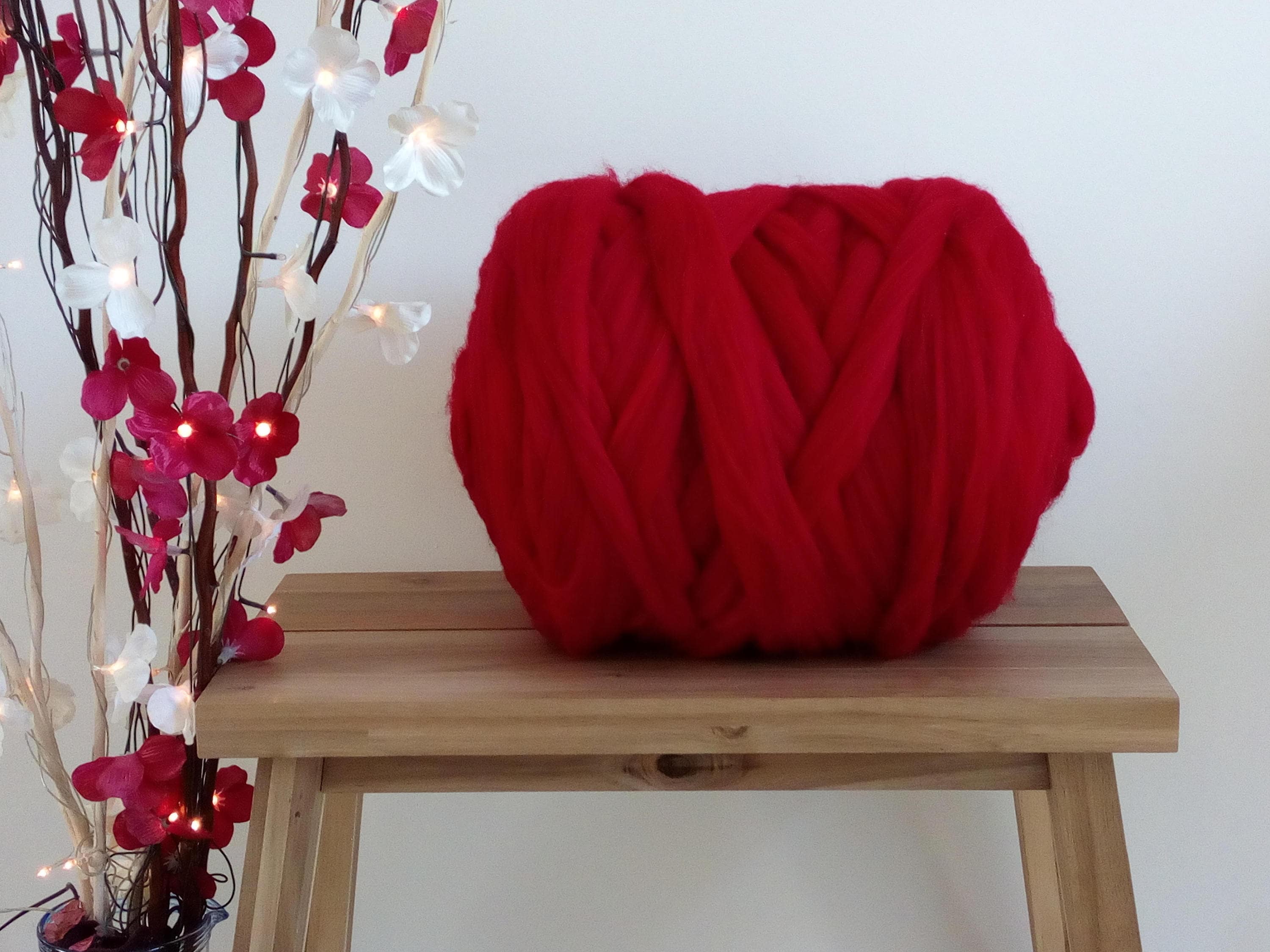 Scarlet Red* 100% Merino Wool Tops Roving Felting Spinning, Giant ...