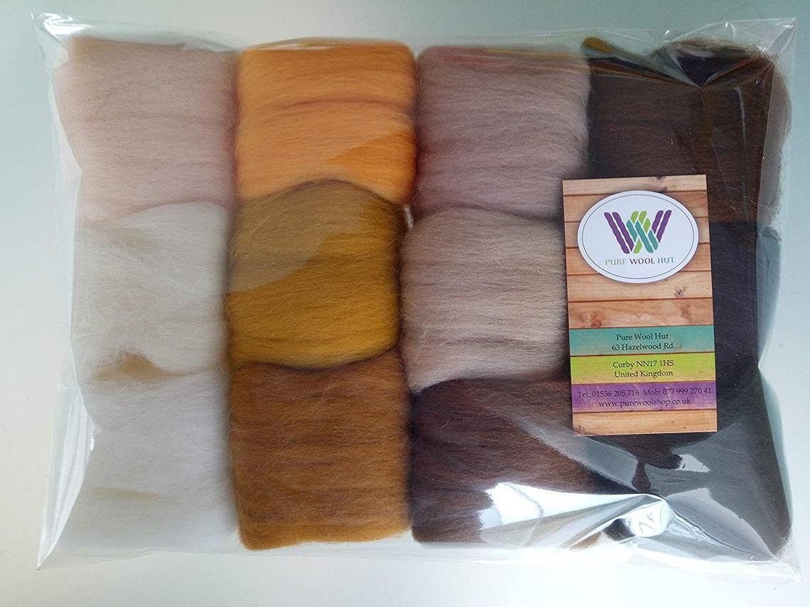 Assorted Colour Wool Sets Pure Merino Wool Roving Tops Bundle | Etsy UK
