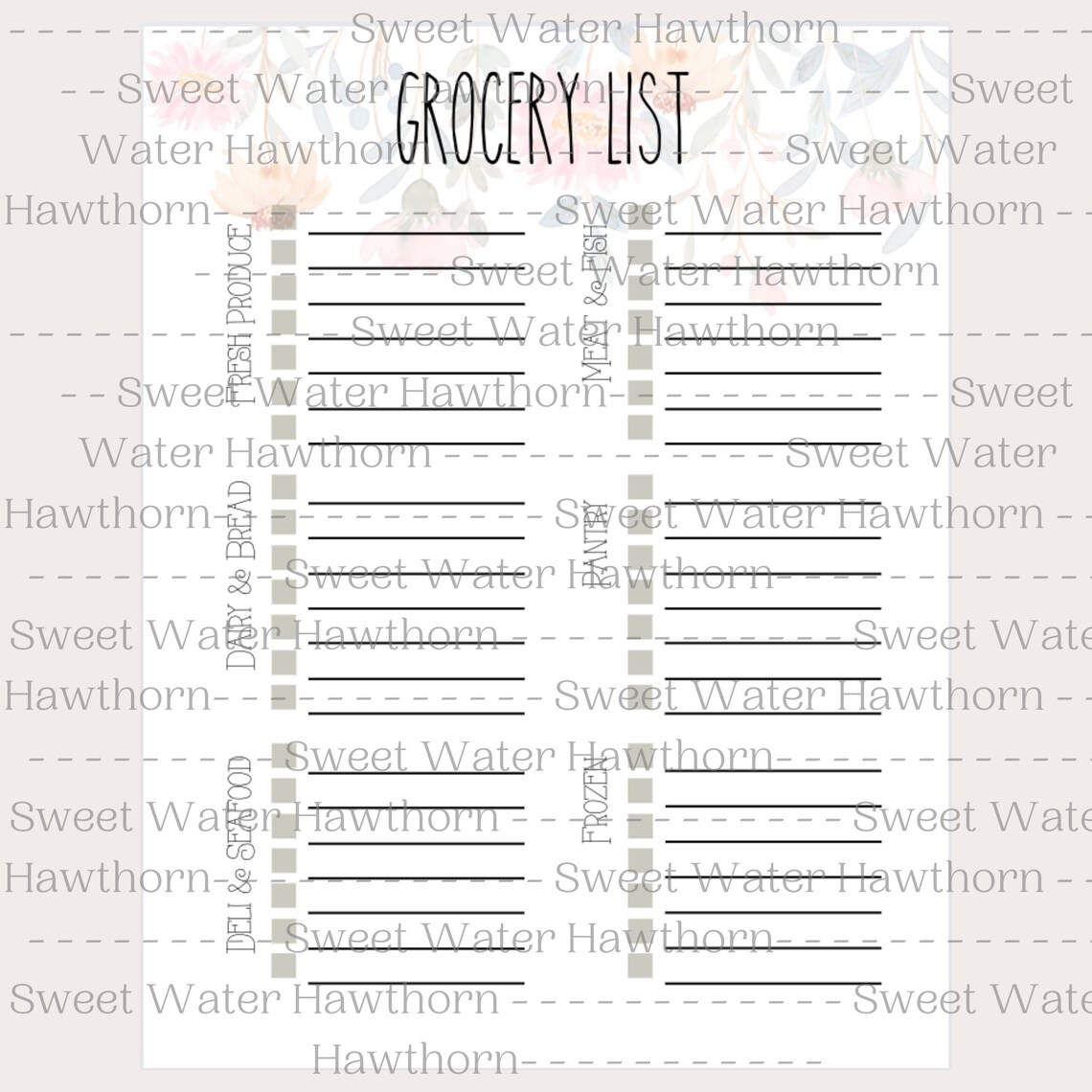 PRINTABLE Grocery List, Shopping Planner, Weekly Meal Planner, Instant ...