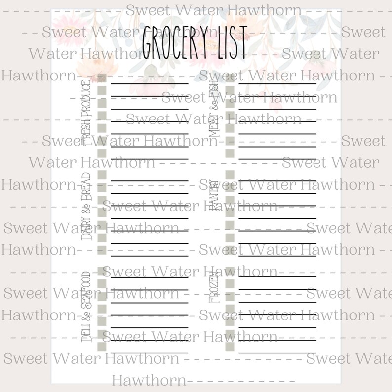 PRINTABLE Grocery List, Shopping Planner, Weekly Meal Planner, Instant ...