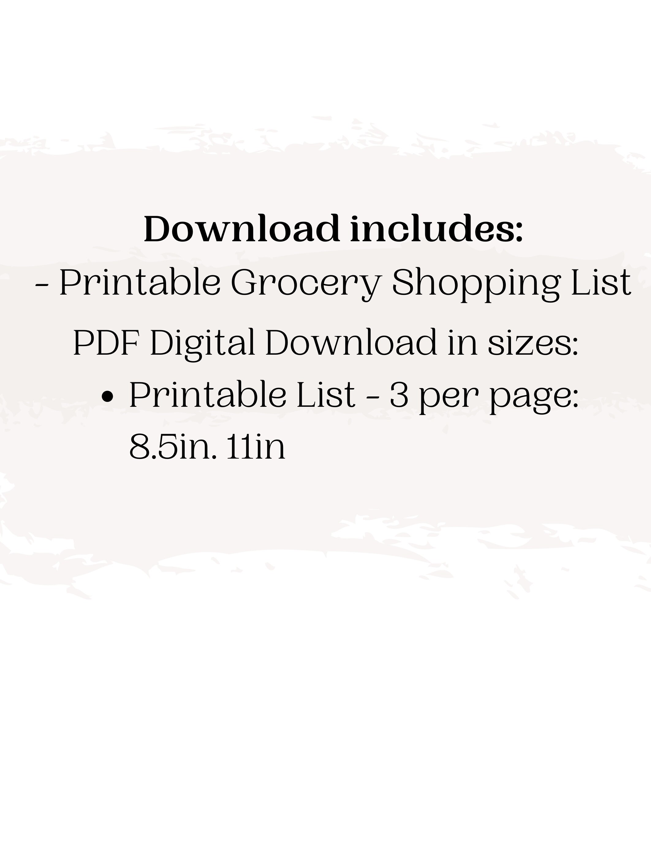 Printable Skinny Spring Grocery List, Minimalist Planner (digital ...