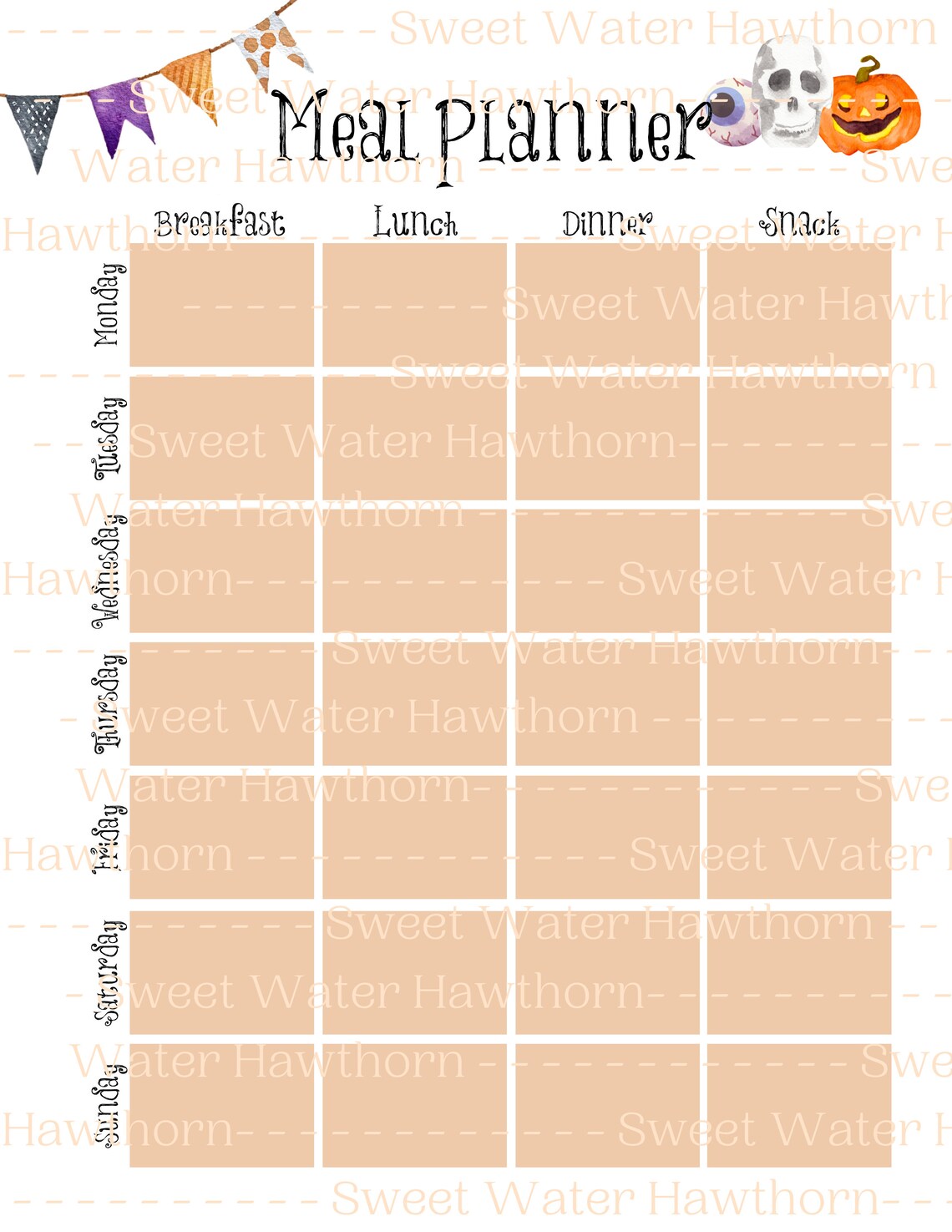 PRINTABLE Grocery List, Shopping Planner, Weekly Meal Planner, Instant ...
