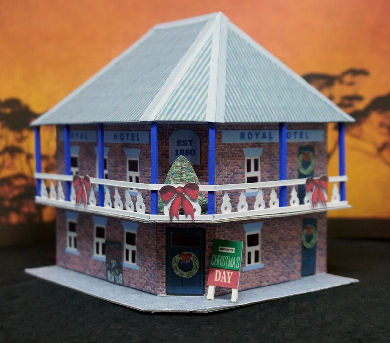 Royal Hotel Christmas Village Papercraft Project - Etsy
