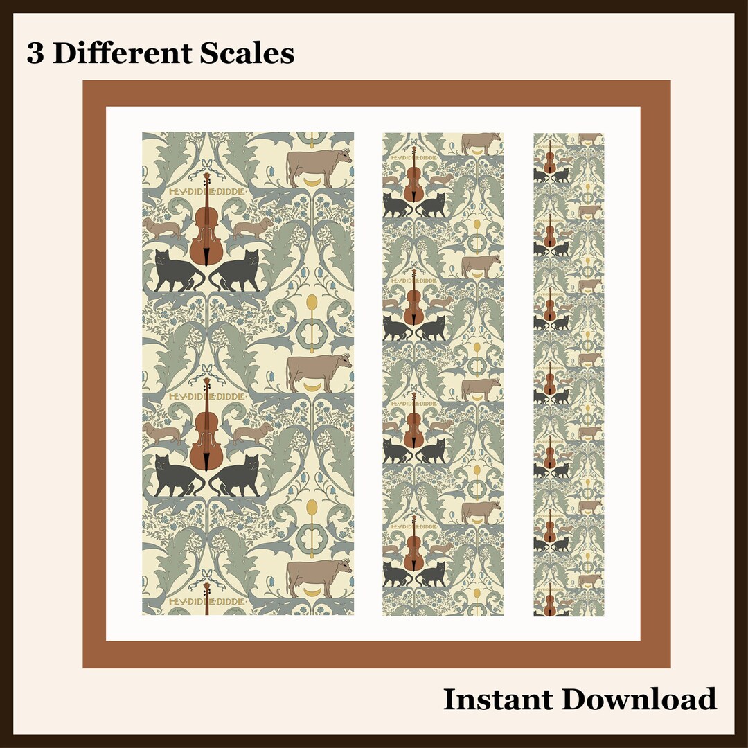 Printable Pattern for Fabric/paper-hey Diddle Diddle by C F A. - Etsy
