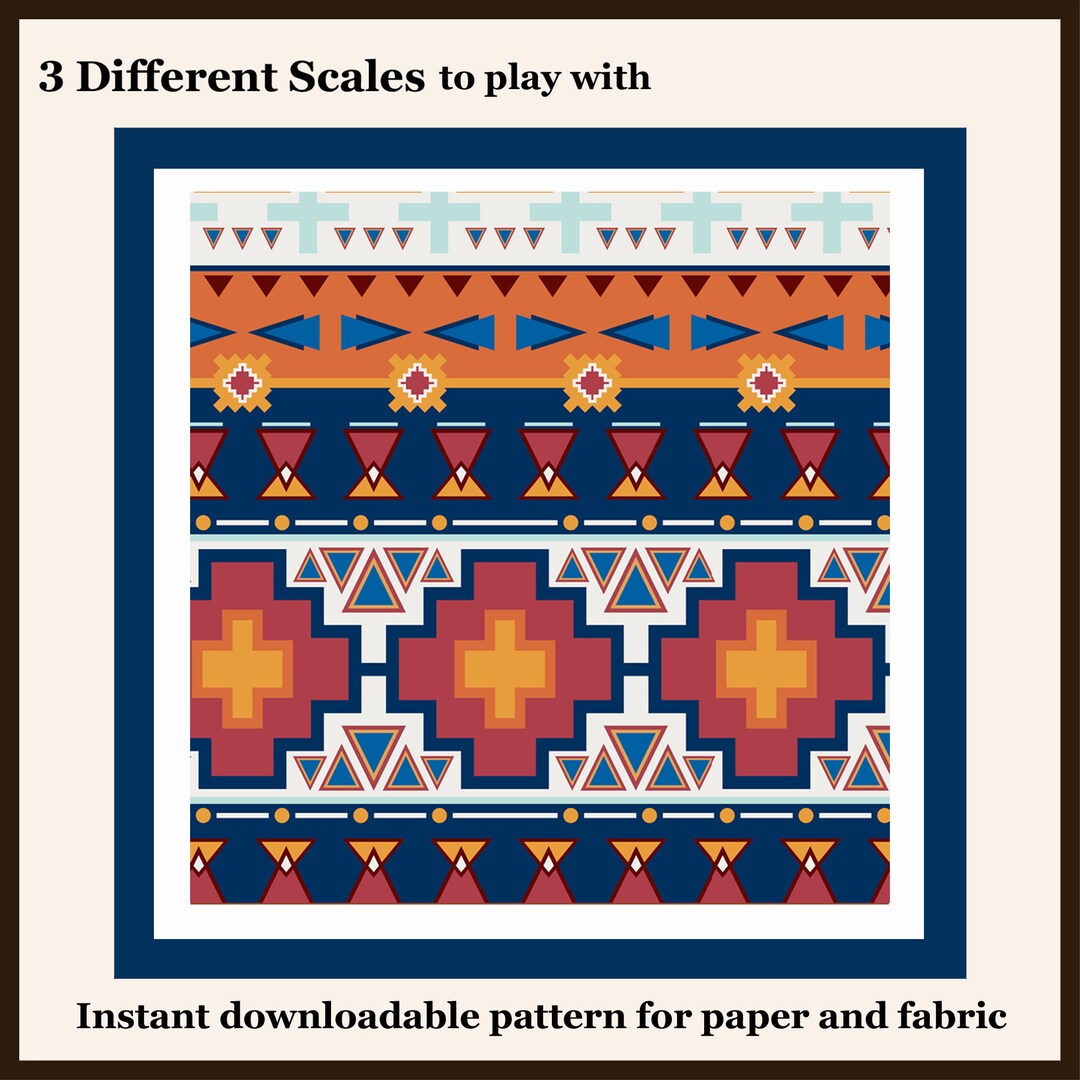 Miniature Printable Pattern for Fabric/paper-aztec 2, Dollhouse ...