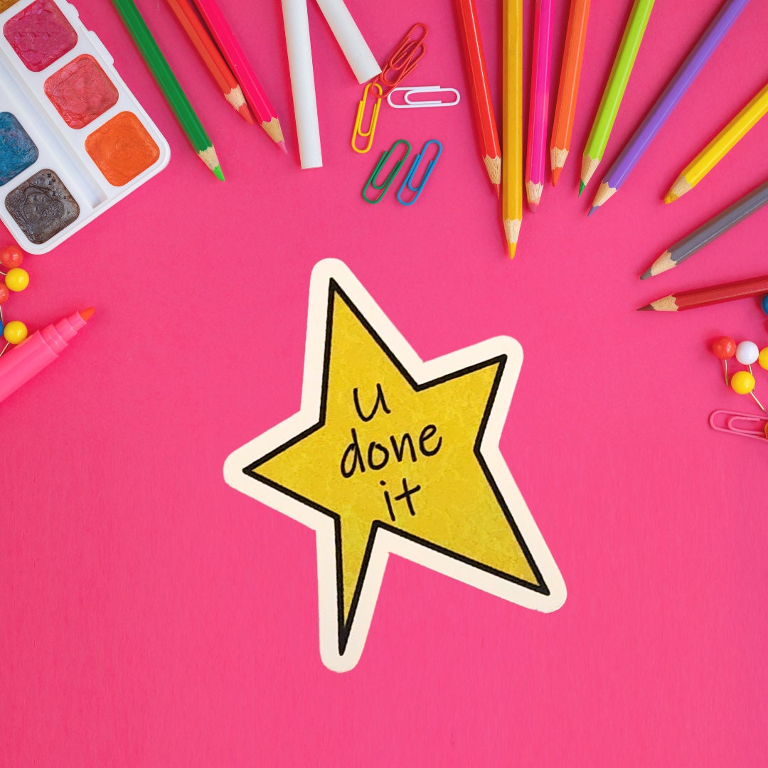 Gold Star U Done It Waterproof Vinyl Sticker 3-pack - Etsy