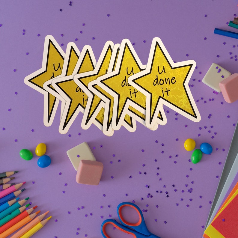 Gold Star U Done It Waterproof Vinyl Sticker 3-pack - Etsy