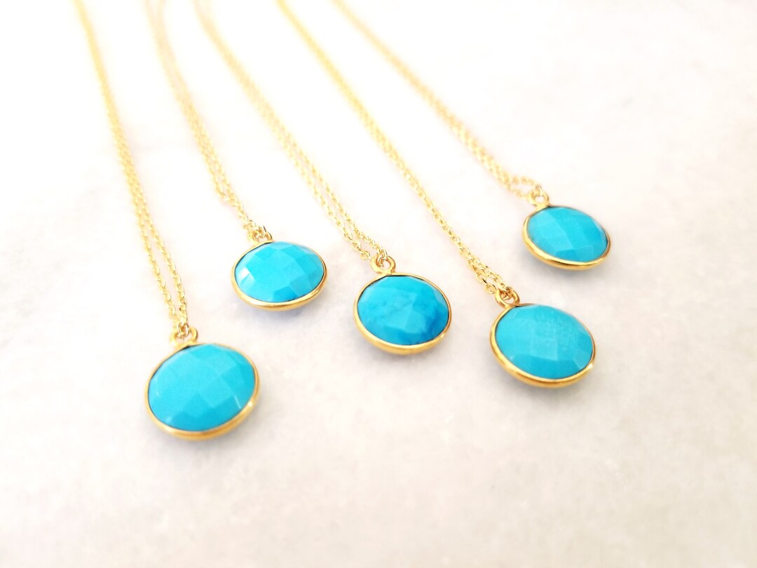 Turquoise Necklace /december Birthstone /layer Necklace / Gemstone ...