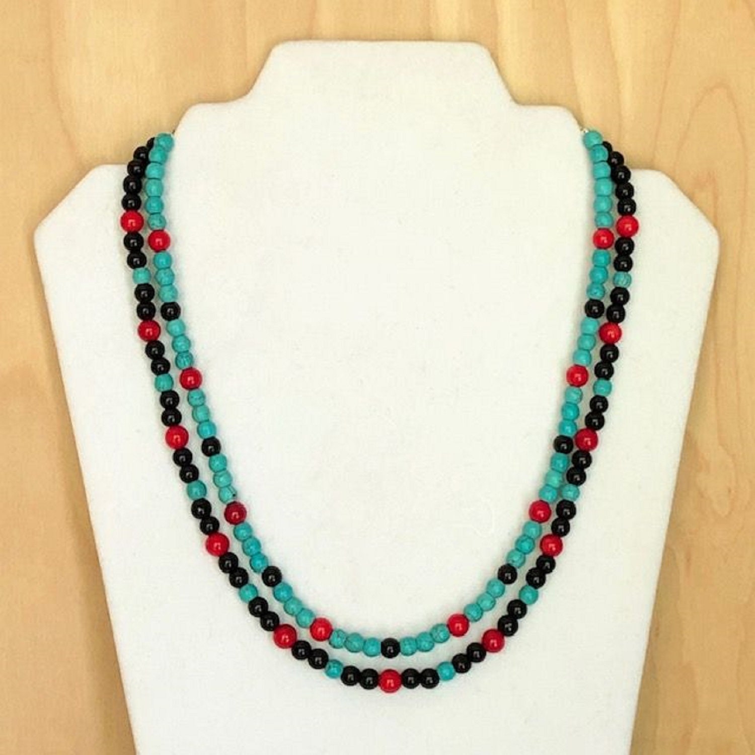 Collier tendance bohème superposé, collier avec pierres perlées ...