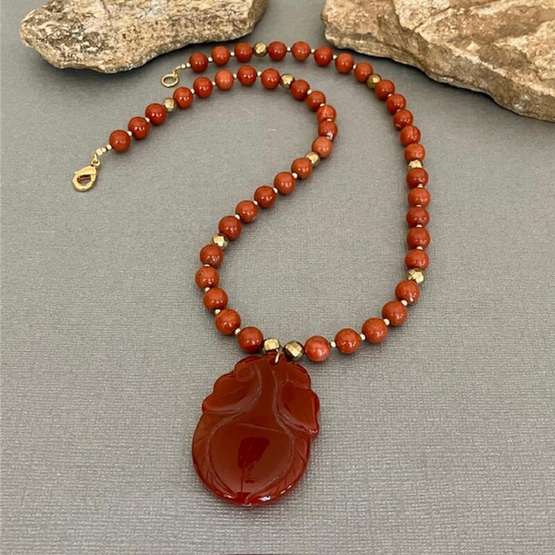 Red Jade Pendant - Etsy