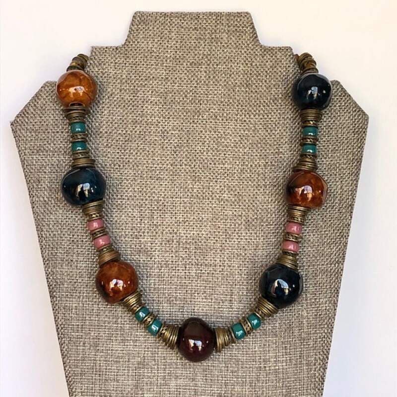 Large Bead Necklace - Etsy
