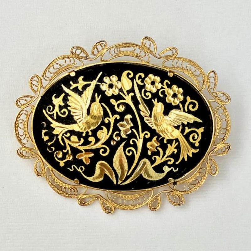 Gold Filigree Brooch - Etsy