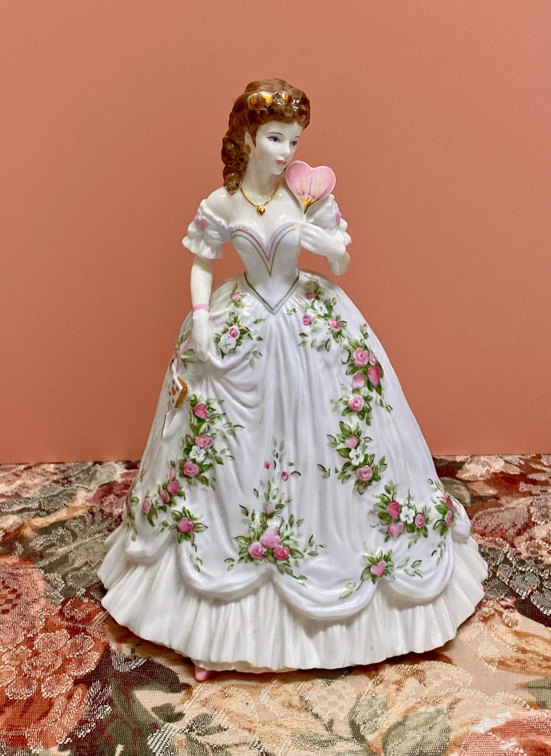 Rare Compton & Woodhouse Ltd Royal Worcester Queen of Hearts Pink Roses ...