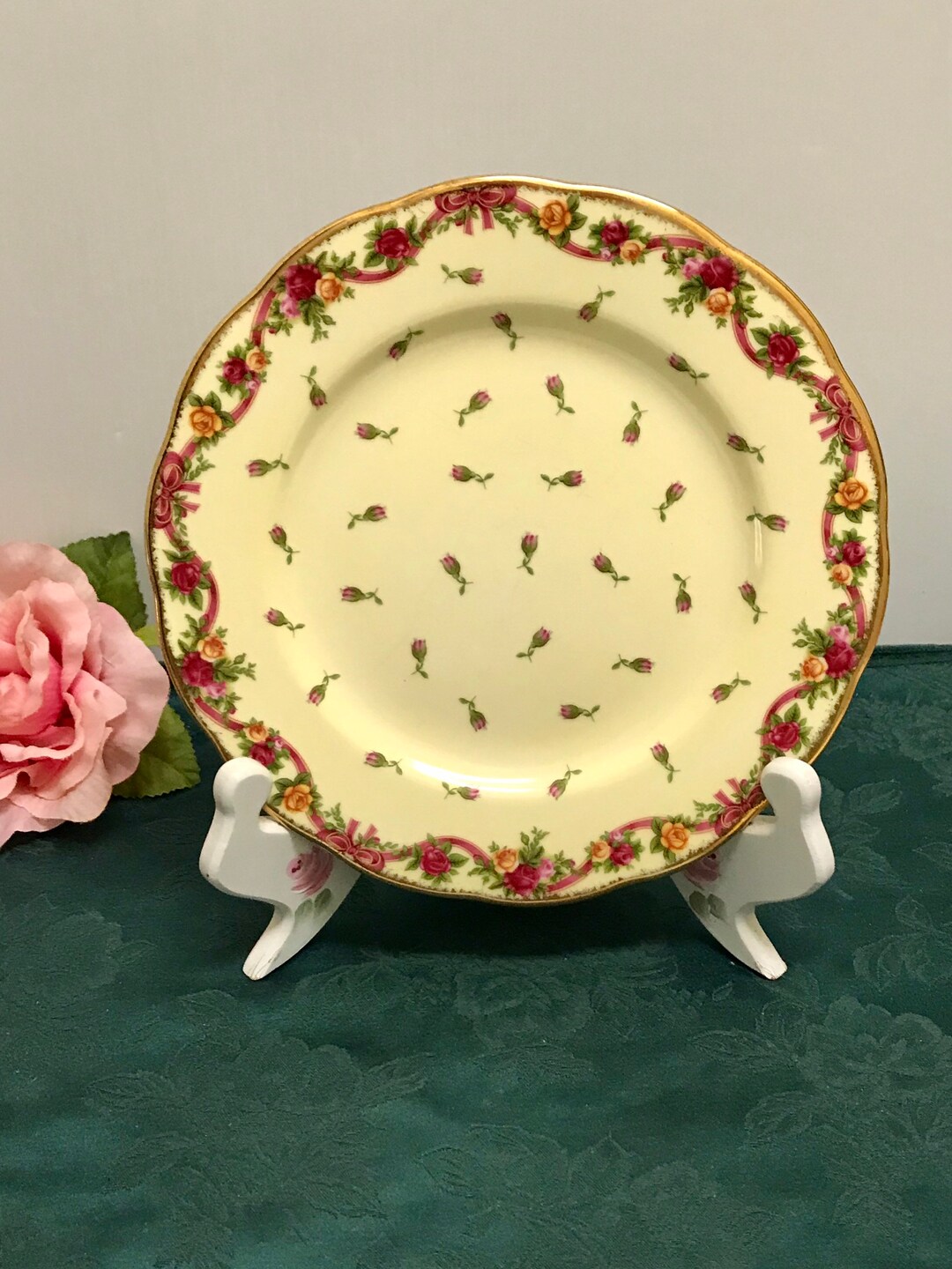 Rare Royal Doulton Royal Albert Old Country Roses England Ruby ...
