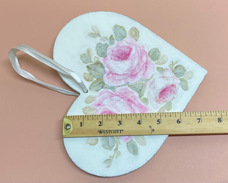 HP Shabby Cottage Chic Romantic Hand Painted White Distressed Pink ...