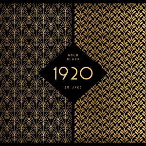 Art Deco Digital Paper Collection Volume II Black/gold - 10 Great ...