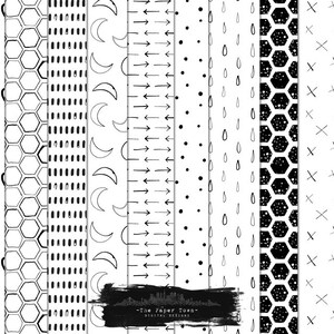 20% OFF Seamless Hand Drawn Digital Papers, Black and White - 30 ...