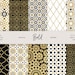 1920 White and Gold Seamless Art Deco Digital Scrapbook Papers 10 Jazz ...