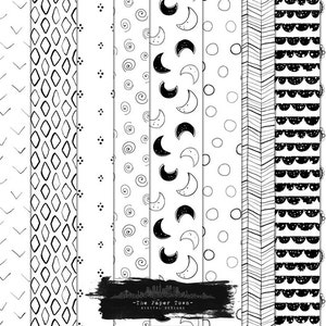 20% OFF Seamless Hand Drawn Digital Papers, Black and White - 30 ...