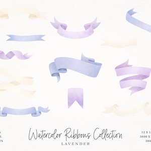 Watercolor Ribbon Banner Digital Watercolor Ribbon Banners - Etsy