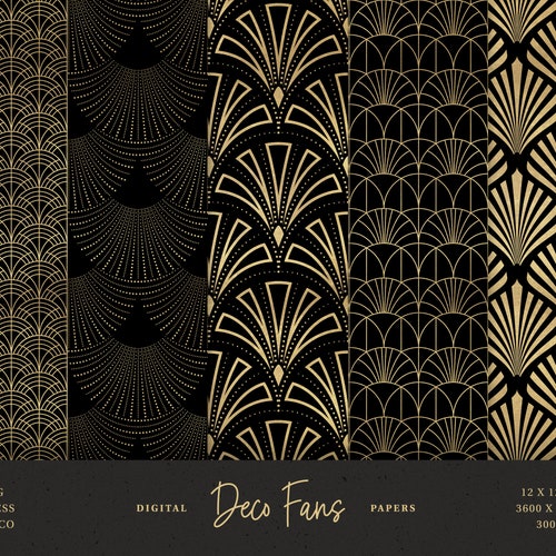 1920 White and Gold Seamless Art Deco Digital Scrapbook Papers - Etsy