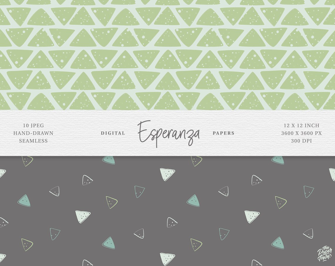 Shades of Green Seamless Hand Drawn Digital Papers 10 - Etsy