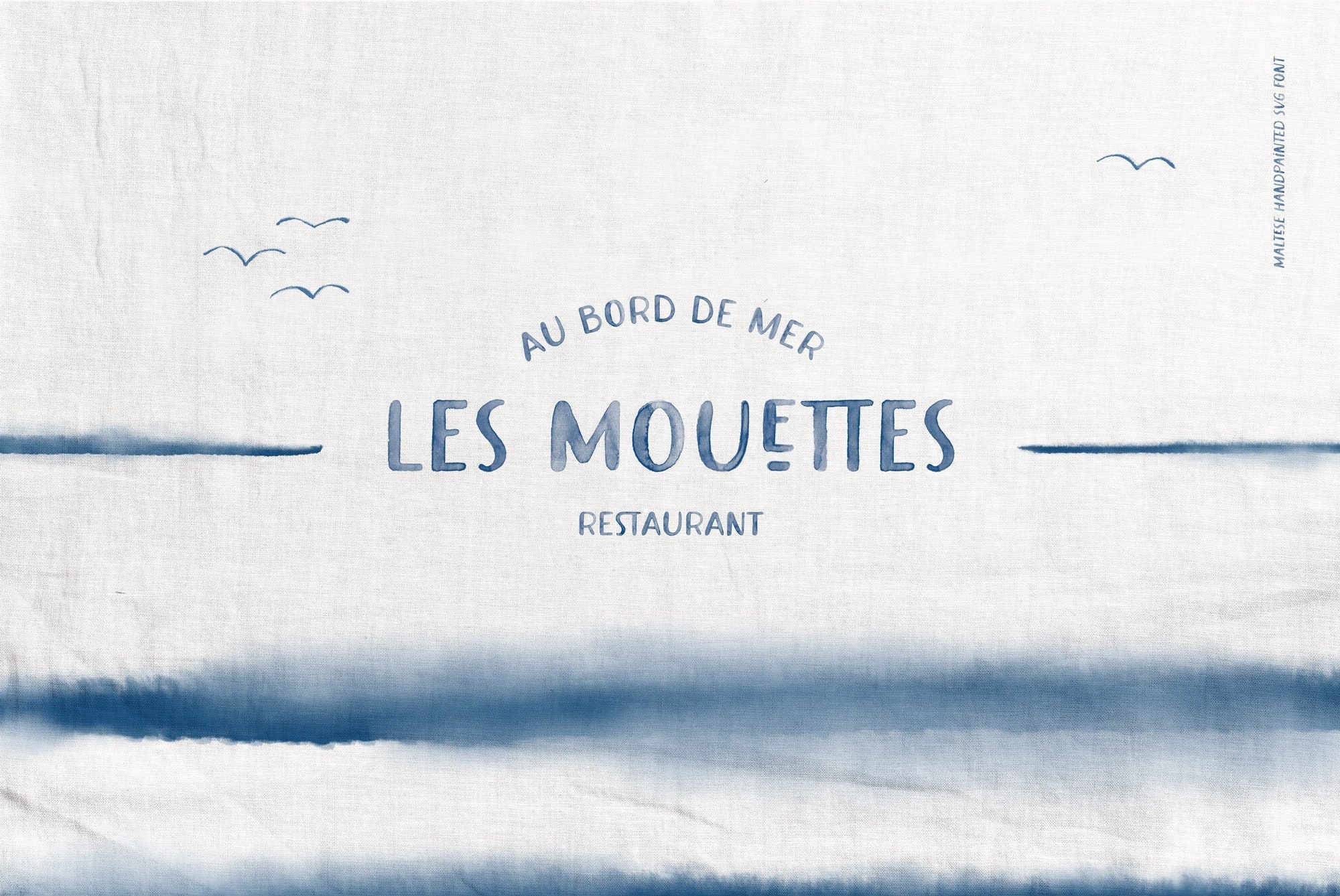 Maltese Font - Watercolor Hand Painted Typeface - OTF - All Caps Font ...