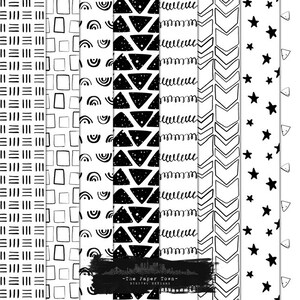 20% OFF Seamless Hand Drawn Digital Papers, Black and White - 30 ...