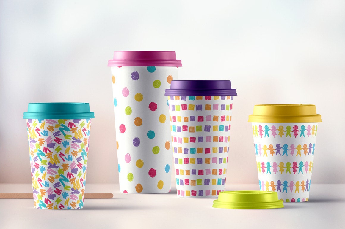 Seamless Hand-drawn Crayons Patterns 20 Digital Colorful - Etsy