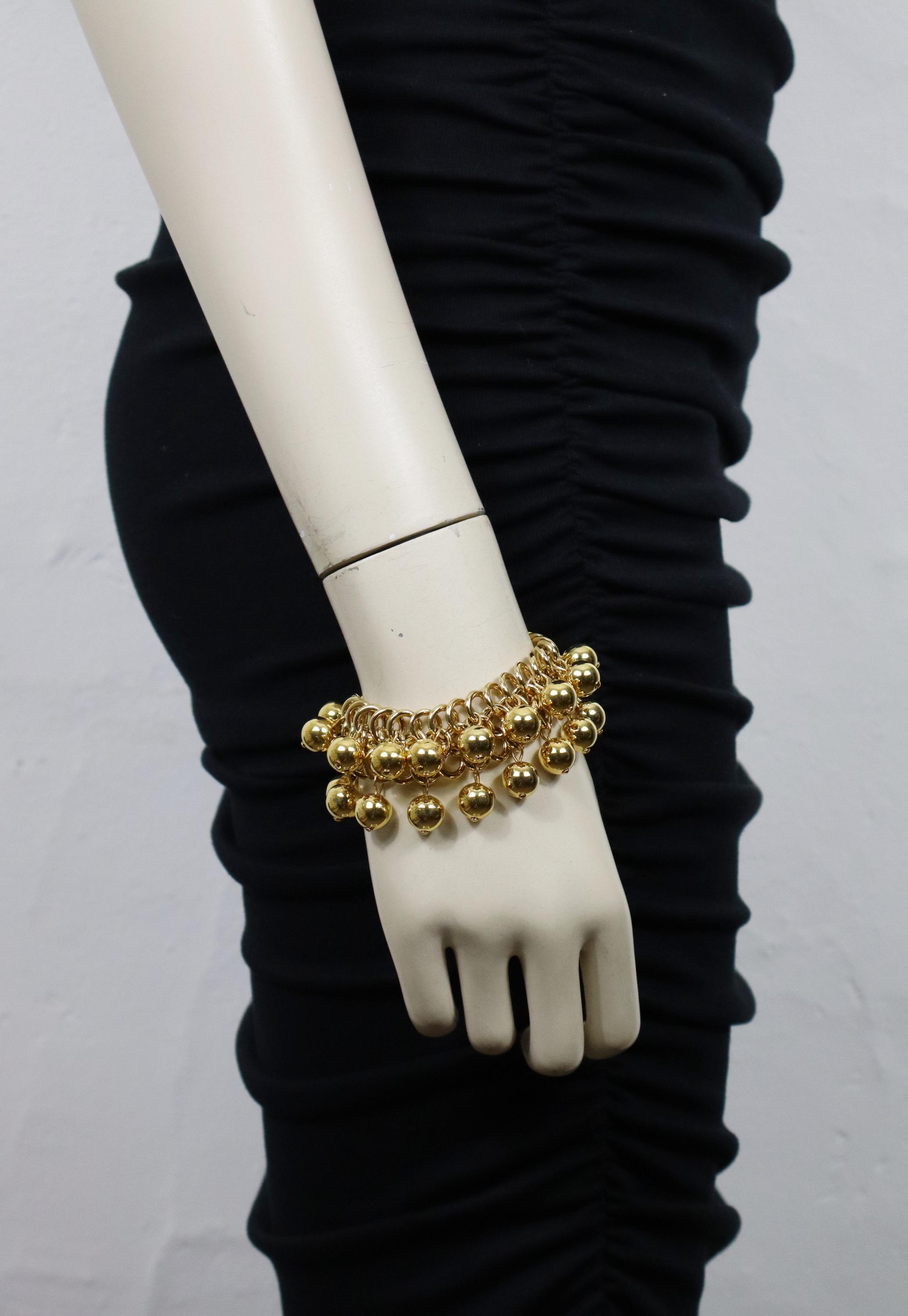 PACO RABANNE * Vintage Gold Tone Ball Charm Bracelet - Etsy