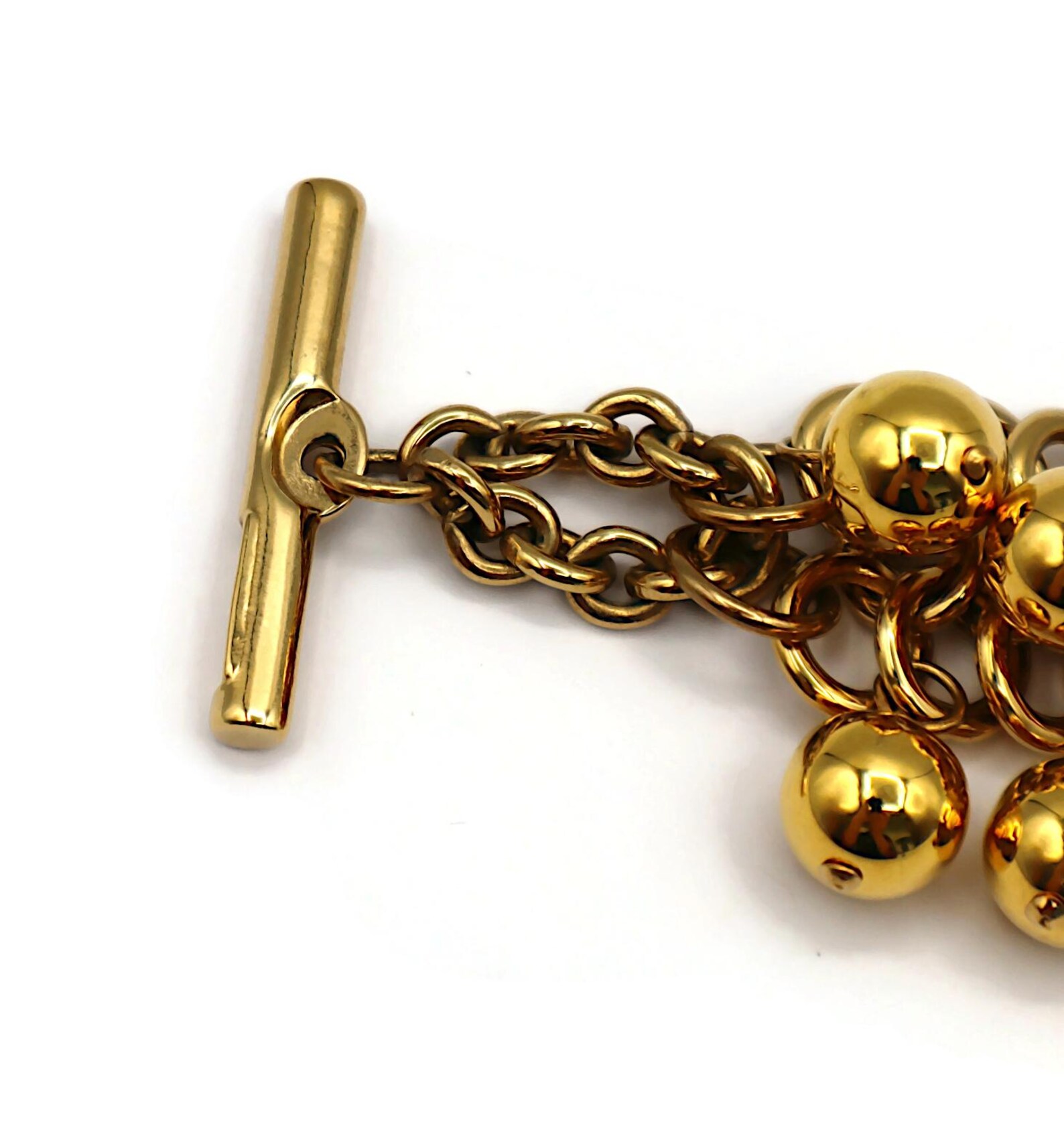 PACO RABANNE * Vintage Gold Tone Ball Charm Bracelet - Etsy