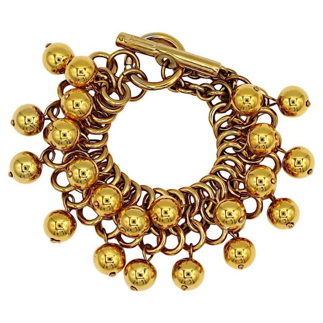 PACO RABANNE * Vintage Gold Tone Ball Charm Bracelet - Etsy