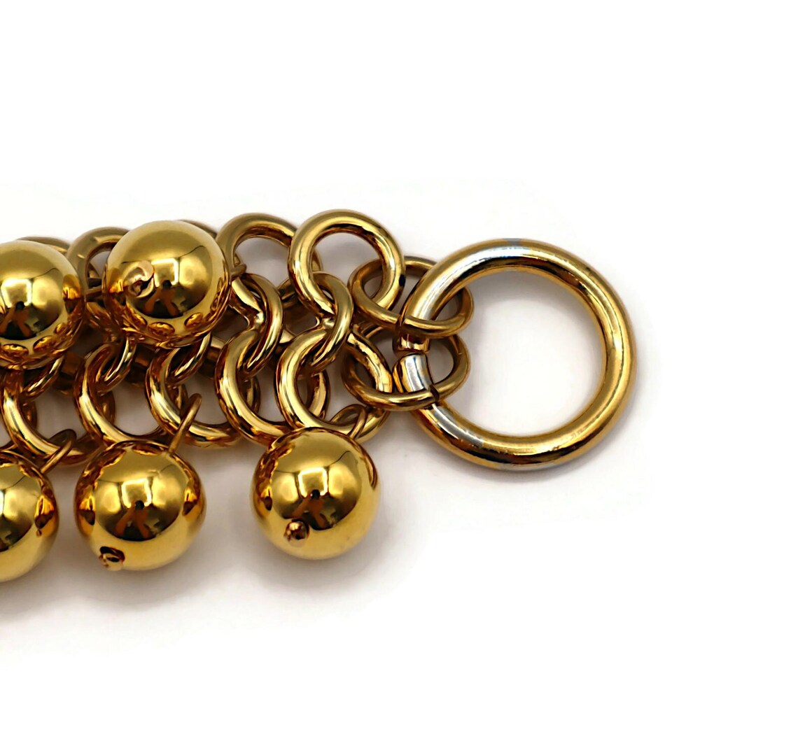 PACO RABANNE * Vintage Gold Tone Ball Charm Bracelet - Etsy