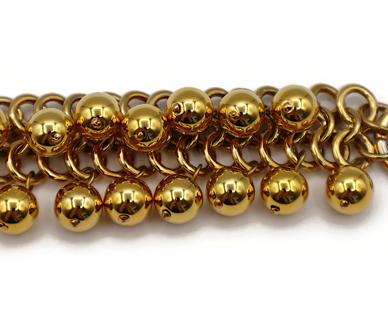 PACO RABANNE * Vintage Gold Tone Ball Charm Bracelet - Etsy
