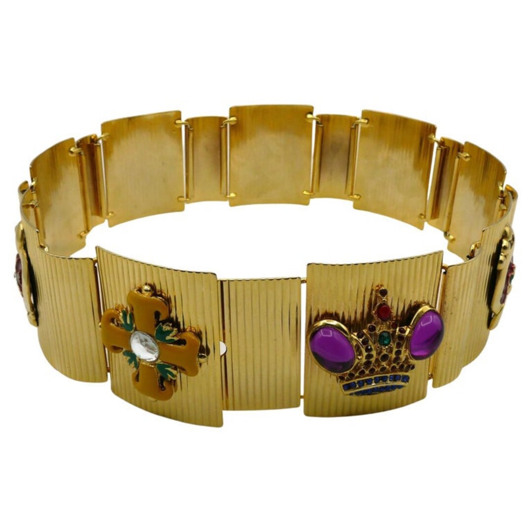 GIANNI VERSACE * Vintage Honors & Glories Jewelled Plate Link Belt - Etsy