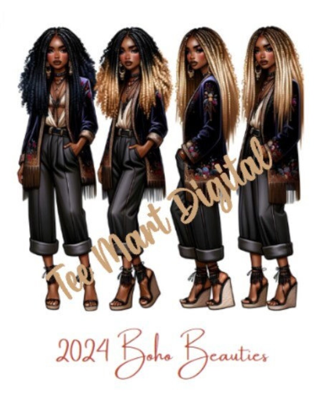 2024 Boho Inspired Digital Calendar Instant Download, Printable ...