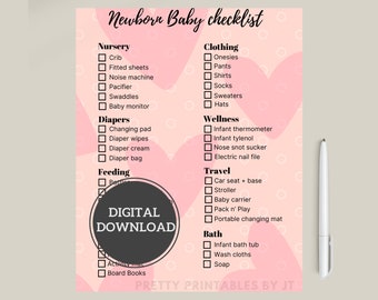Newborn Baby Printable Checklist - Etsy