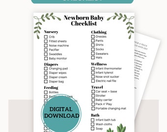 Newborn Baby Printable Checklist - Etsy