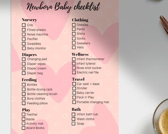 Newborn Baby Checklist - Etsy