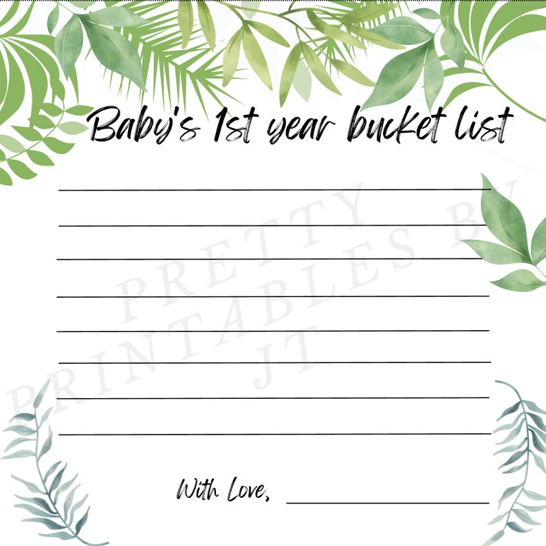 Baby's 1st Year Bucket List Printable - Etsy