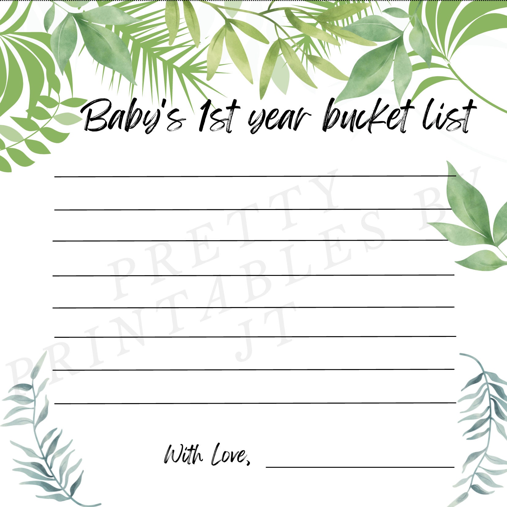 Baby's 1st Year Bucket List Printable - Etsy