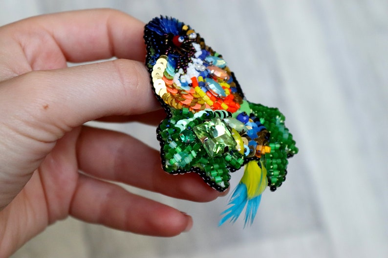 Brooch Embroidery Brooch Bead embroidered Brooch Beadwork | Etsy