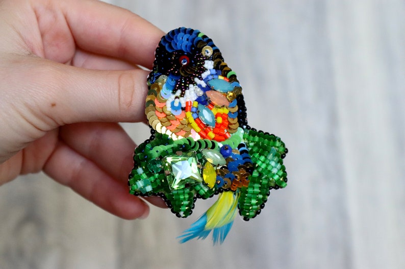 Brooch Embroidery Brooch Bead embroidered Brooch Beadwork | Etsy