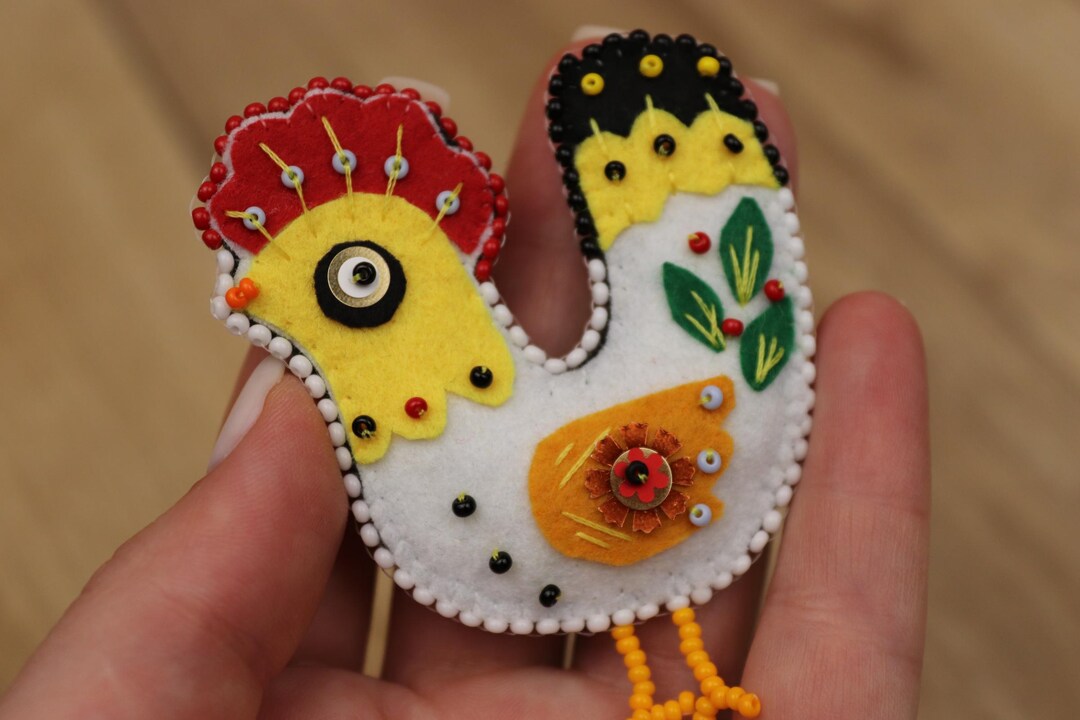 Rooster Brooch - Etsy