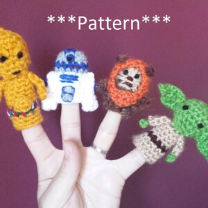 Star Wars Crochet Finger Puppet Patterns C3PO R2D2 Ewok - Etsy