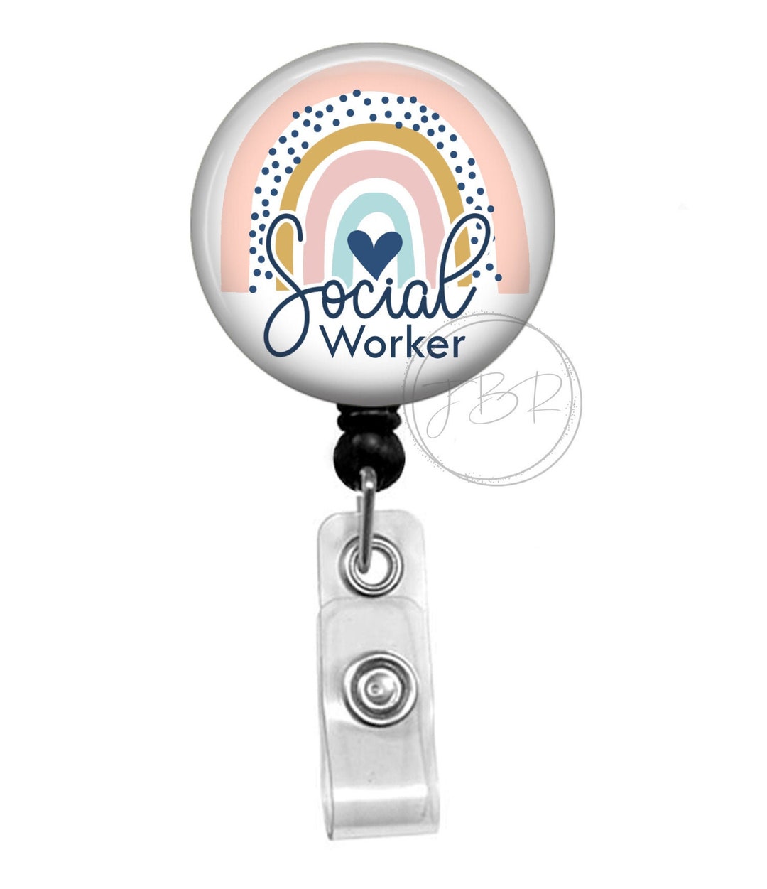 Rainbow Social Worker Badge Reel Holder - SW Badge Reel - Social Worker ...