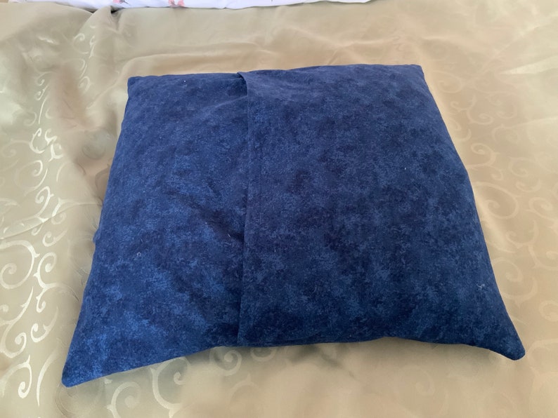 Patchwork Cushion Cover in Blues With a Deep Blue Mottled Border - Etsy UK