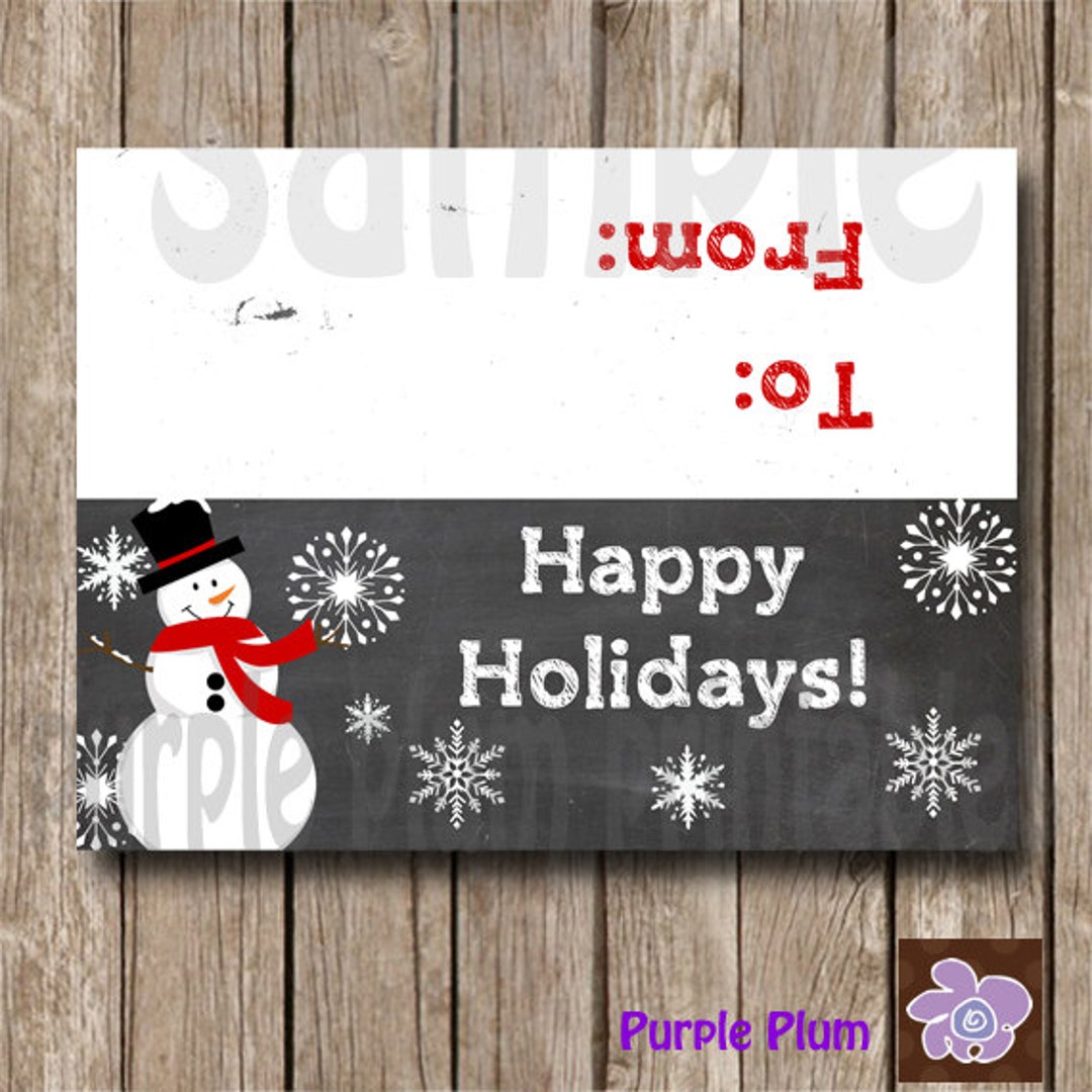 Instant Download Snowman Bag Topper Holiday Treat Bag Christmas Snowman ...